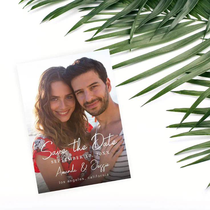 Photo - Handwriting Vertical Save the Date 3 Invitation | Zazzle