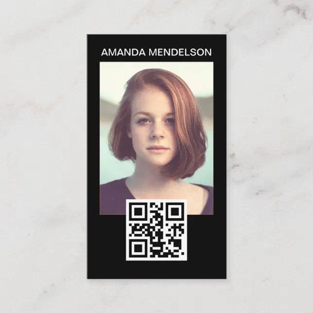 Photo head shot qr code business card | Zazzle