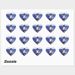 Photo Heart and Love Calligraphy Heart Sticker | Zazzle