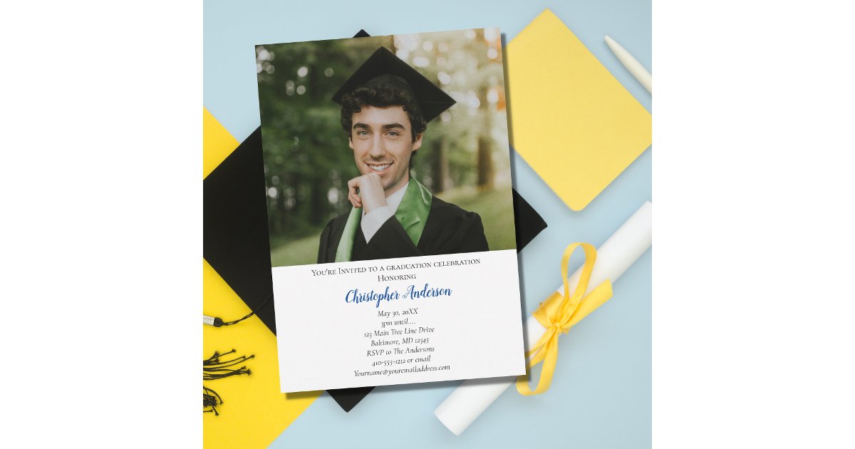 Photo High School College Graduation Party Invitation | Zazzle