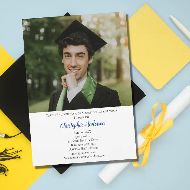 Photo High School College Graduation Party Invitation | Zazzle