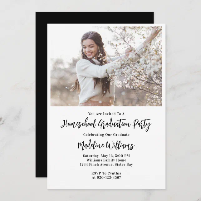 Photo Homeschool Graduation Party Invitation | Zazzle