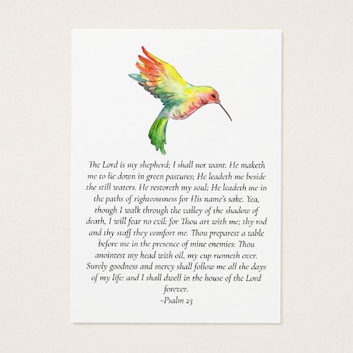 Photo Hummingbird Prayer Card | Zazzle