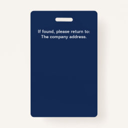 Photo ID Dark Blue Name Badge | Zazzle