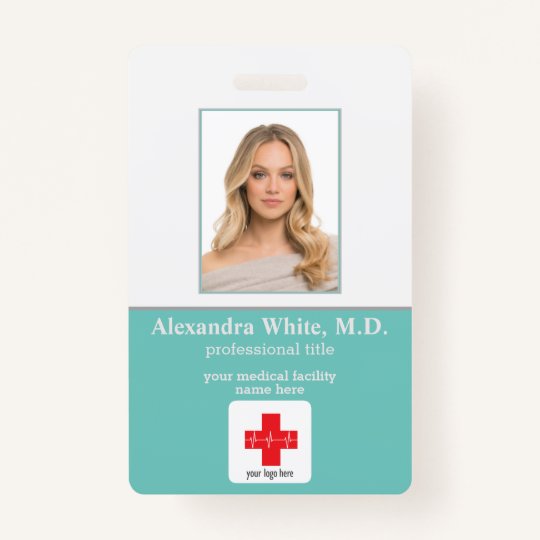 Photo ID Employee Hospital Medical Professional Badge | Zazzle.com