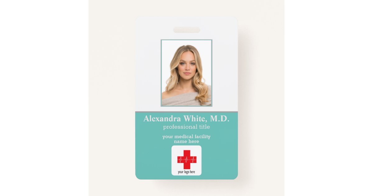 Photo ID Employee Hospital Medical Professional Badge | Zazzle