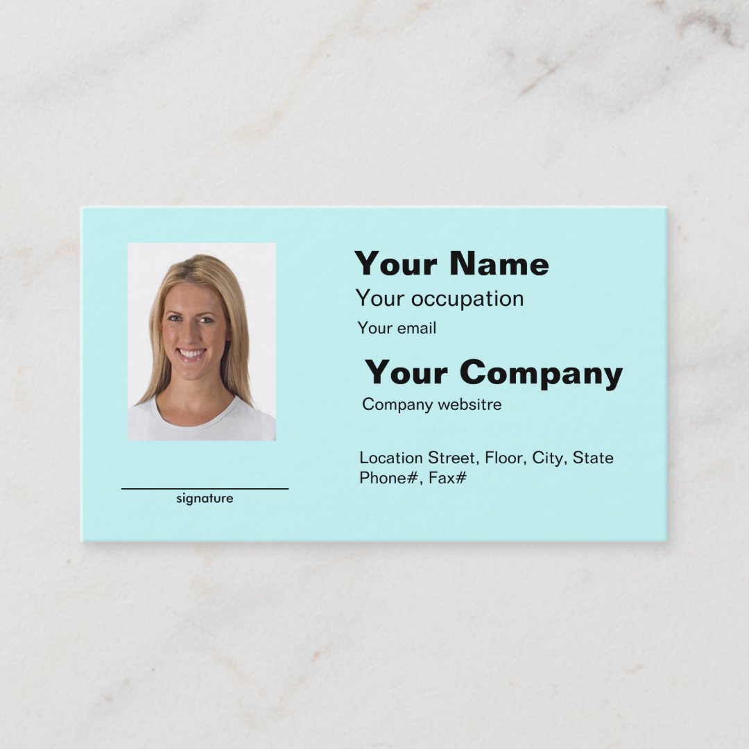 Photo ID Girl Business Card Made Easy | Zazzle