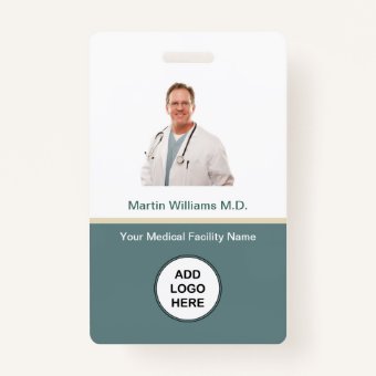Photo ID Hospital Medical Professional Name Badge | Zazzle