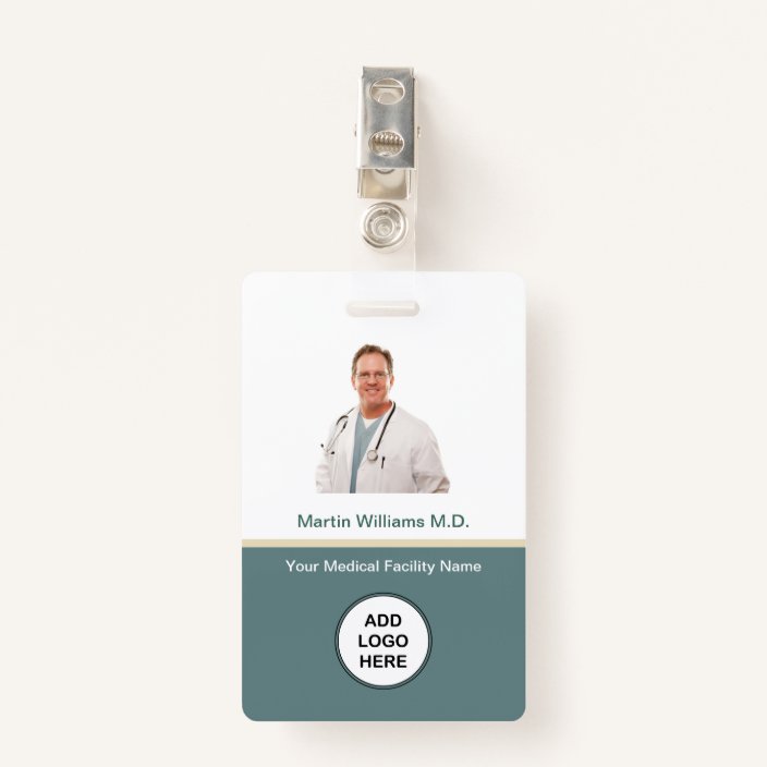 Photo ID Hospital Medical Professional Name Badge | Zazzle.com