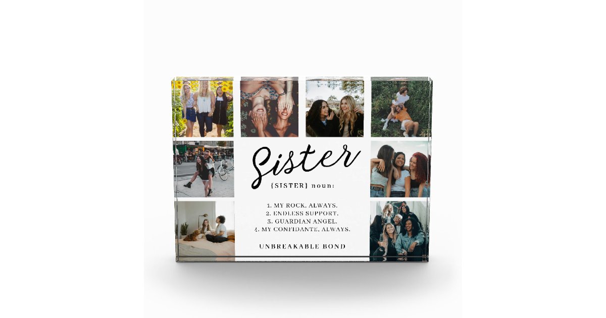 Photo In Glass Block Sister Definition | Zazzle
