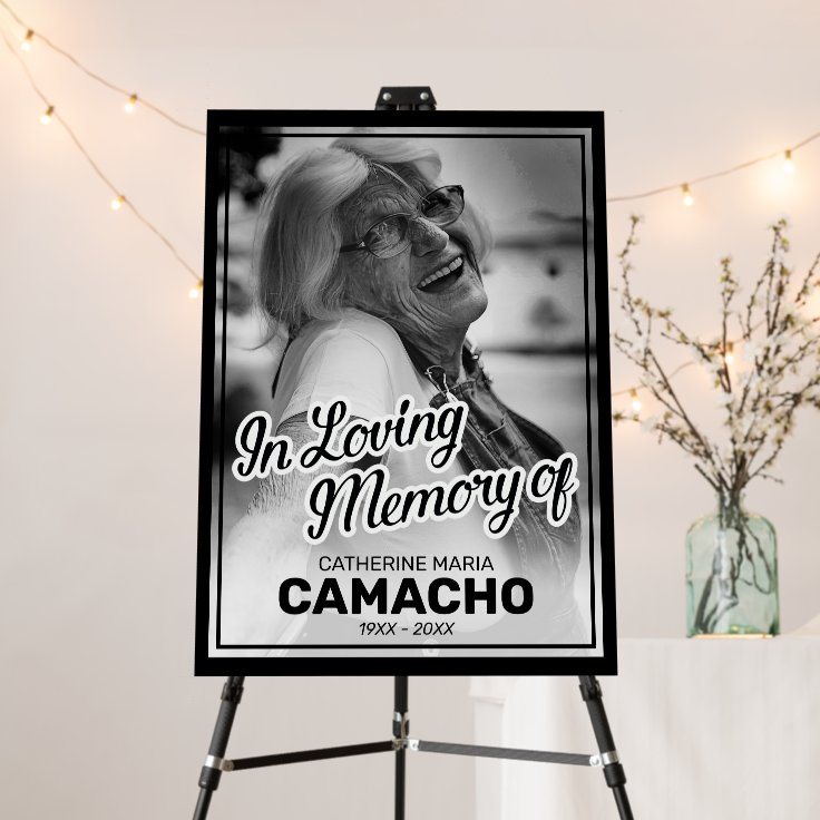 Photo In Loving Memory Funeral Foam Board | Zazzle
