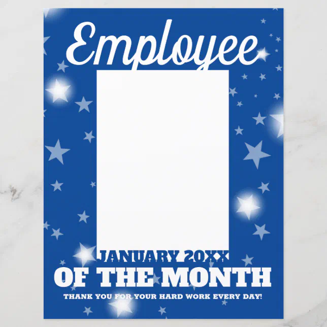 photo insert employee of the month JAN letterhead | Zazzle