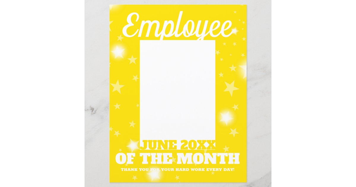 photo insert employee of the month JUNE letterhead | Zazzle
