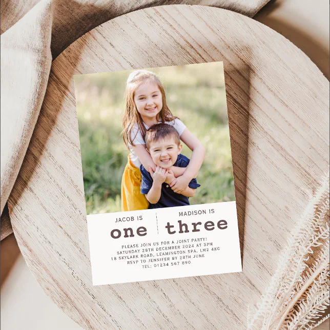 Photo Joint Birthday Invitation | Zazzle
