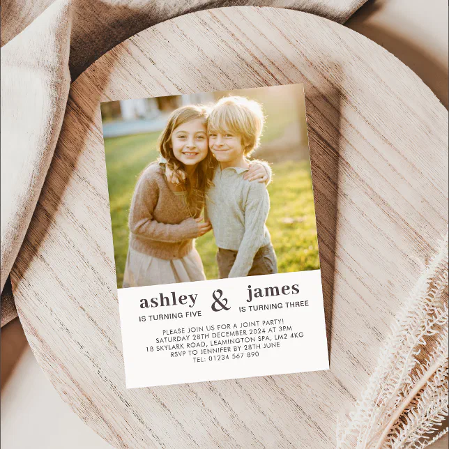 Photo Joint Birthday Invitation | Zazzle