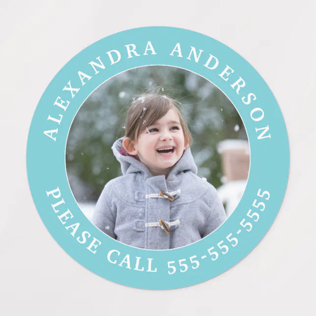 Photo Kid Identification Name And Phone Number Kids' Labels | Zazzle