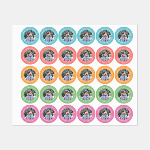 Photo Kid Identification Name And Phone Number Kids' Labels | Zazzle