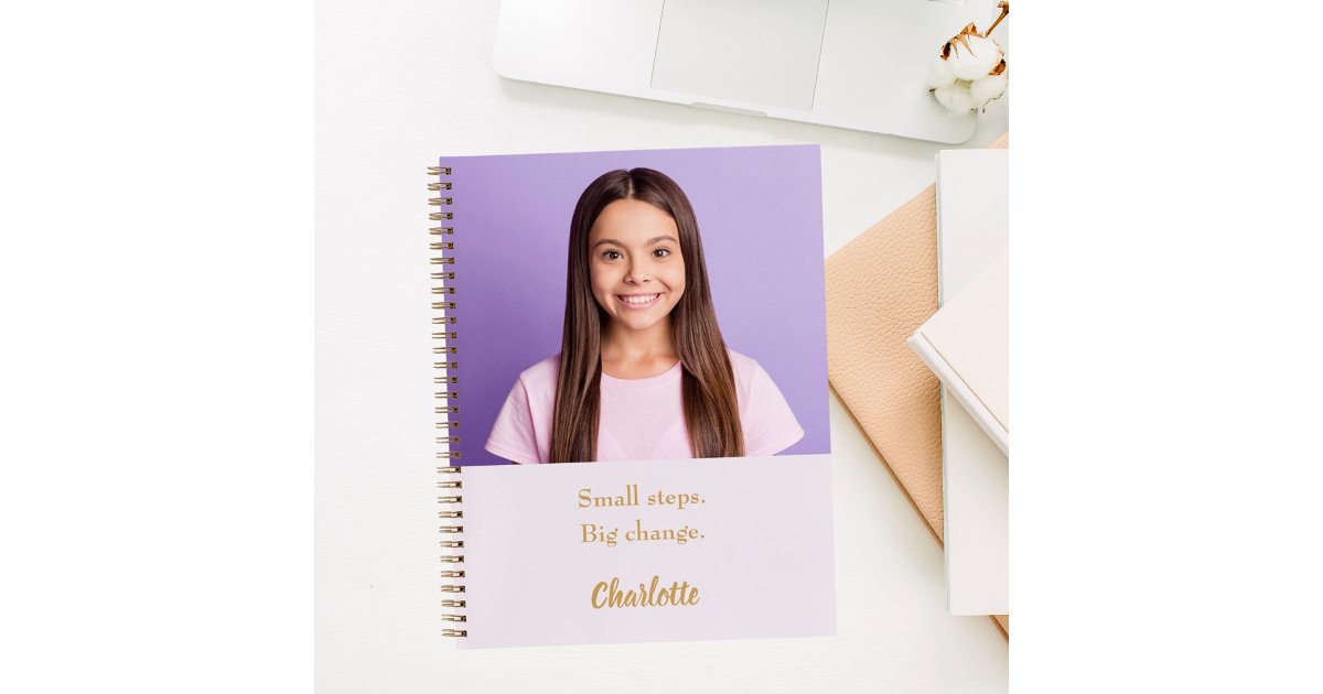 Photo lavender pink motivational quote notebook | Zazzle