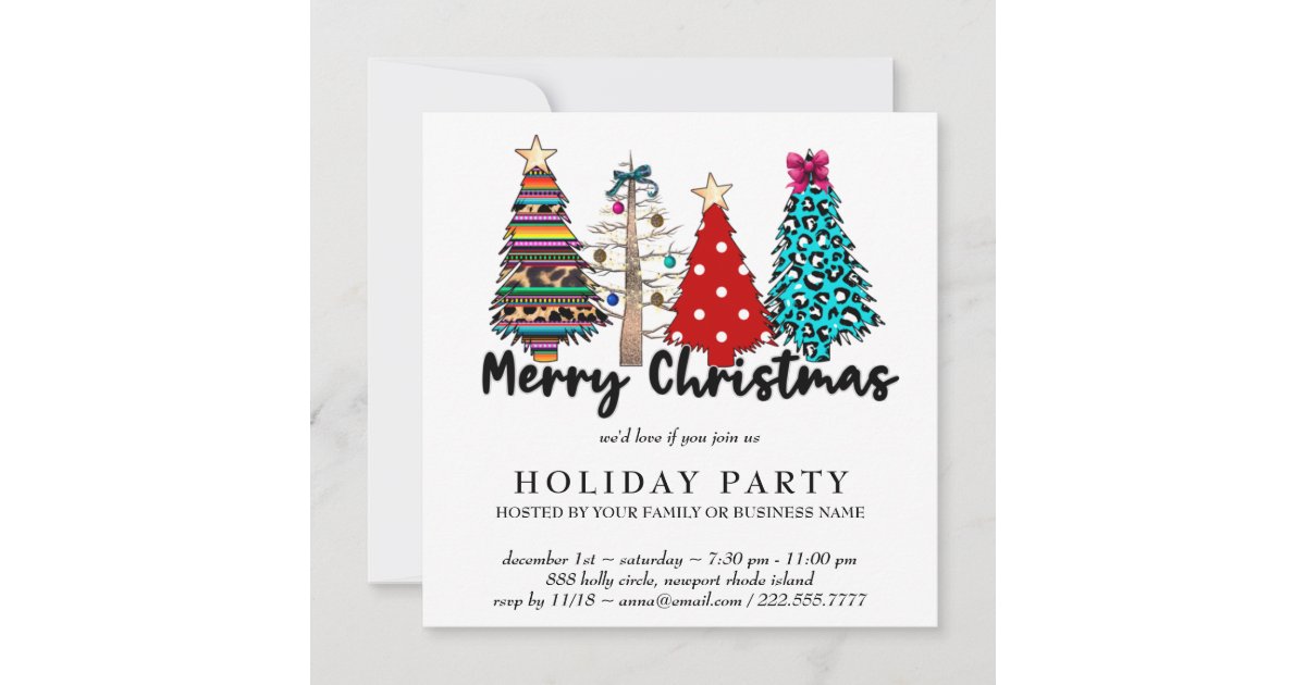 PHOTO Leopard Fun AP20 Christmas Party Invitation | Zazzle
