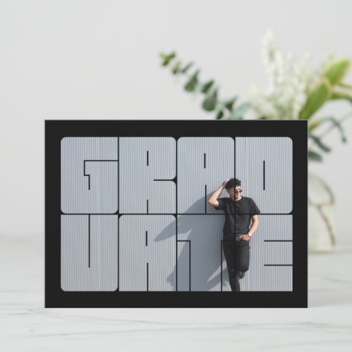 Photo Lettering Red Graduation Ceremony Invitation | Zazzle