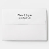 Photo Lined Retro Script Return Address Wedding Envelope | Zazzle