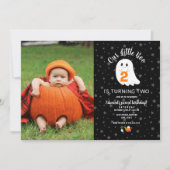 Photo Little Boo Turning 2 Halloween 2nd Birthday Invitation | Zazzle