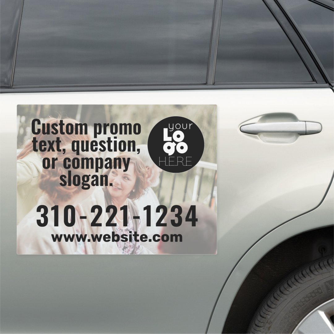 Photo + Logo Magnetic Vehicle Advertisement Sign | Zazzle