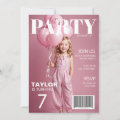 Photo Magazine Style Kids Birthday Invitation | Zazzle