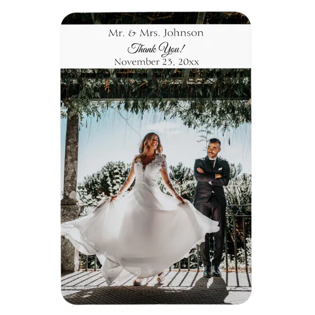 Photo Magnet Modern Thank You Magnet | Zazzle