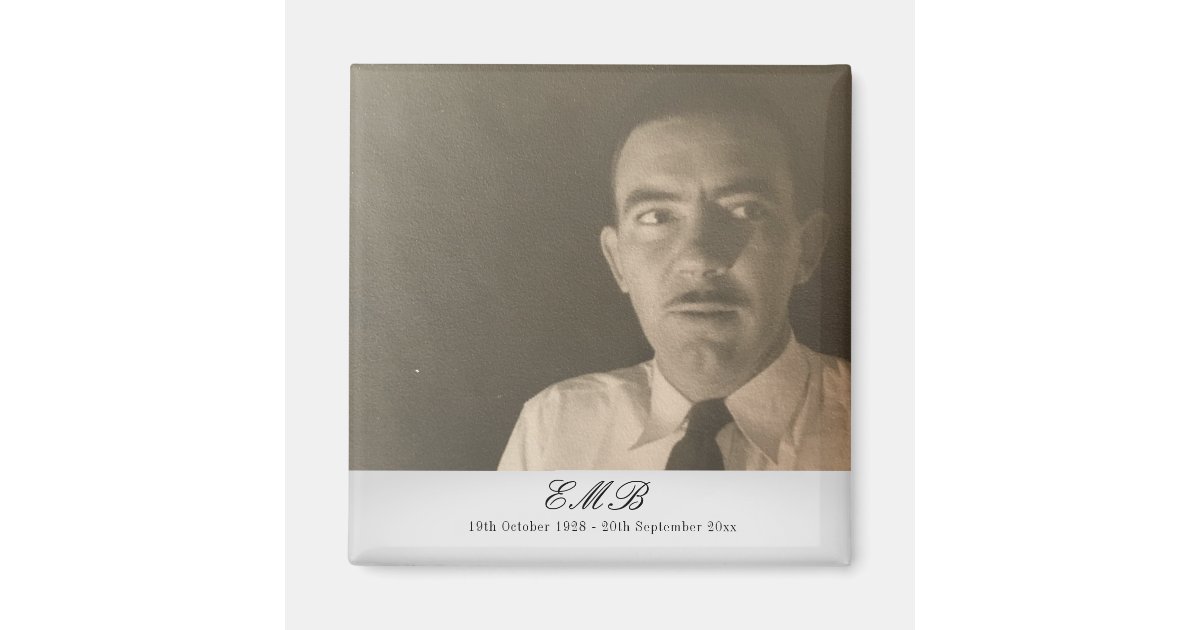 Photo Memorial Funeral Monogram Magnet | Zazzle