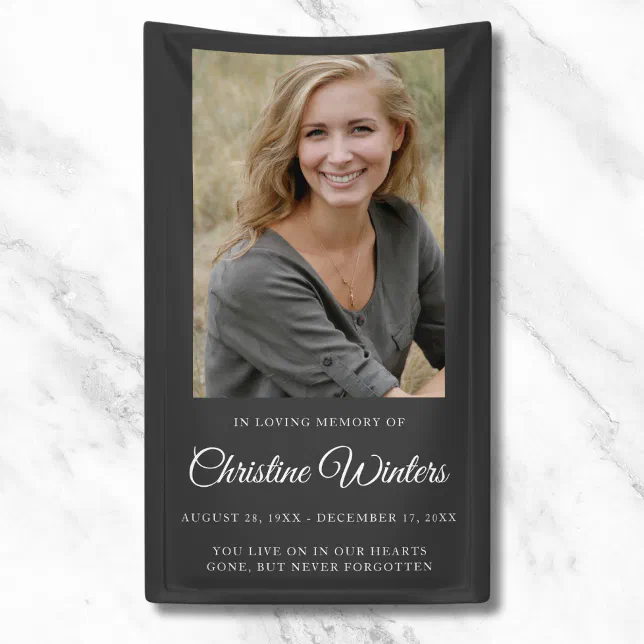 Photo Memorial Funeral Tribute Banner | Zazzle