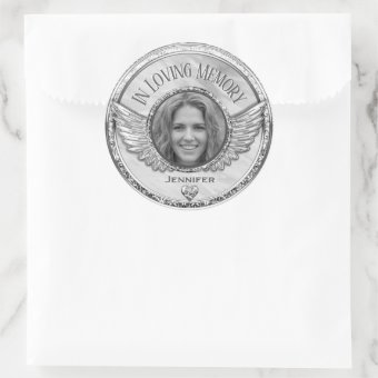 Photo Memorial in Loving Memory Classic Round Stic Classic Round ...