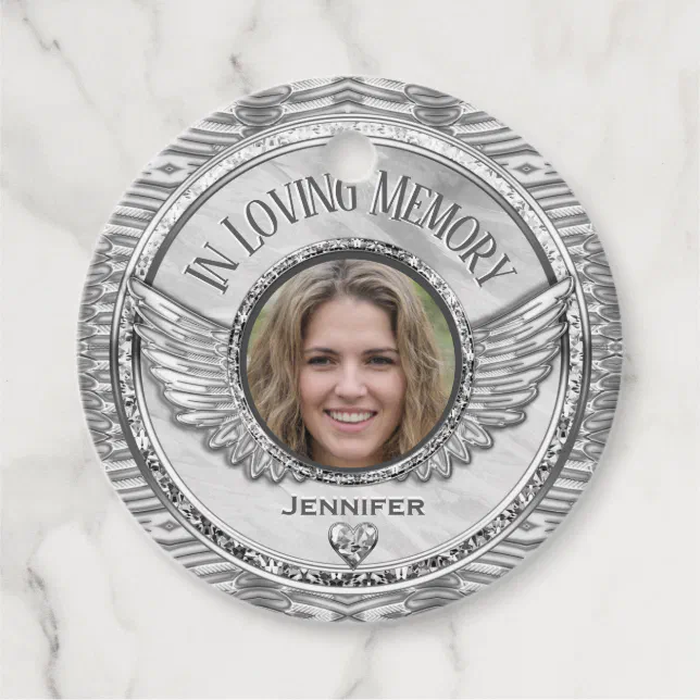 Photo Memorial in Loving Memory Favor Tags | Zazzle