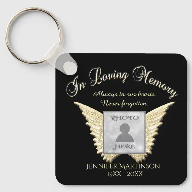 Photo Memorial in Loving Memory Keychain | Zazzle