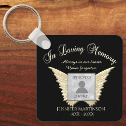Photo Memorial in Loving Memory Keychain | Zazzle