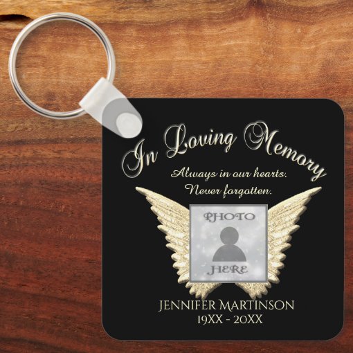 Photo Memorial in Loving Memory Keychain | Zazzle