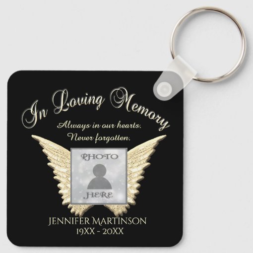 Photo Memorial in Loving Memory Keychain | Zazzle