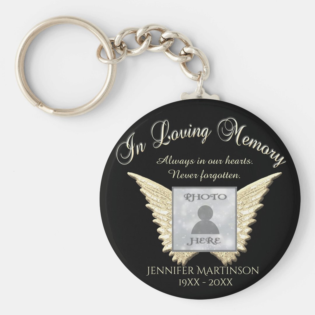 Photo Memorial in Loving Memory Keychain | Zazzle