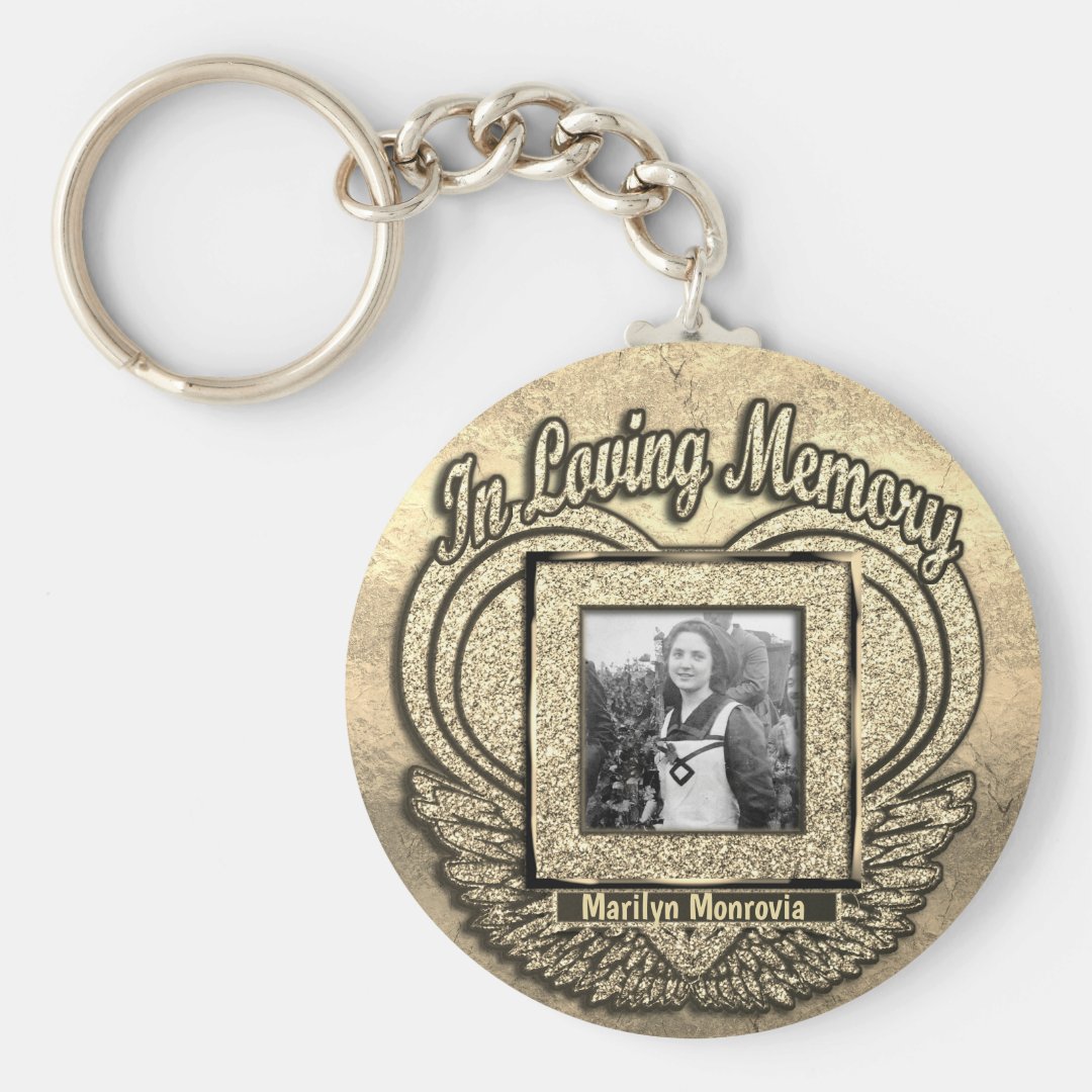 Photo Memorial in Loving Memory Keychain | Zazzle