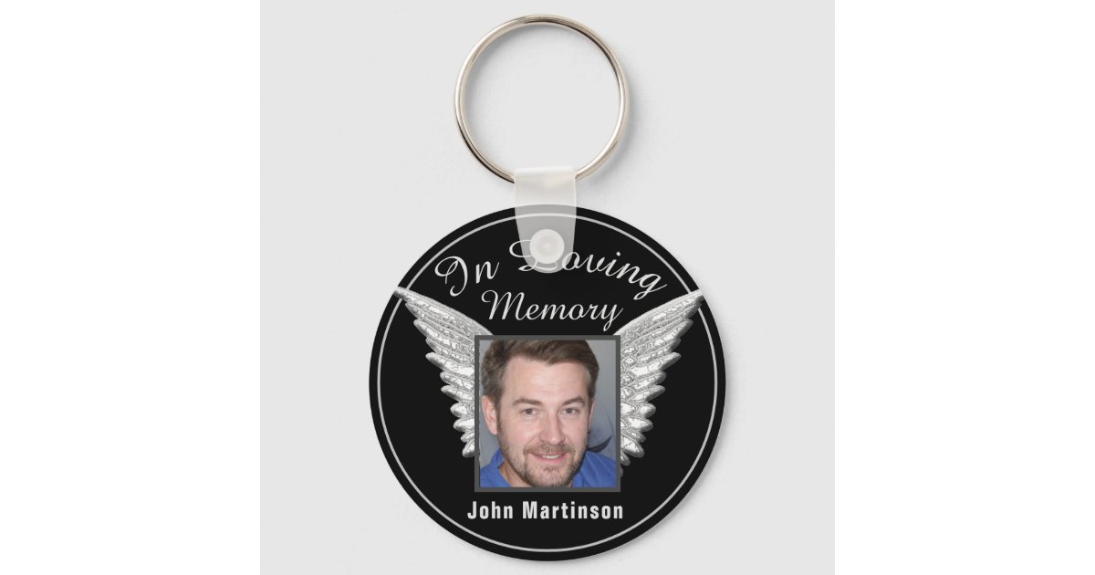 Photo Memorial in Loving Memory Keychain | Zazzle