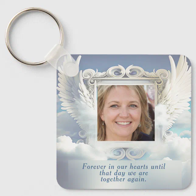 Photo Memorial in Loving Memory Keychain | Zazzle