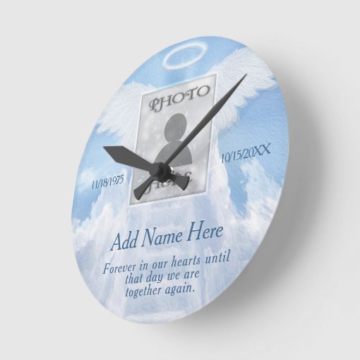 Photo Memorial in Loving Memory Round Clock | Zazzle