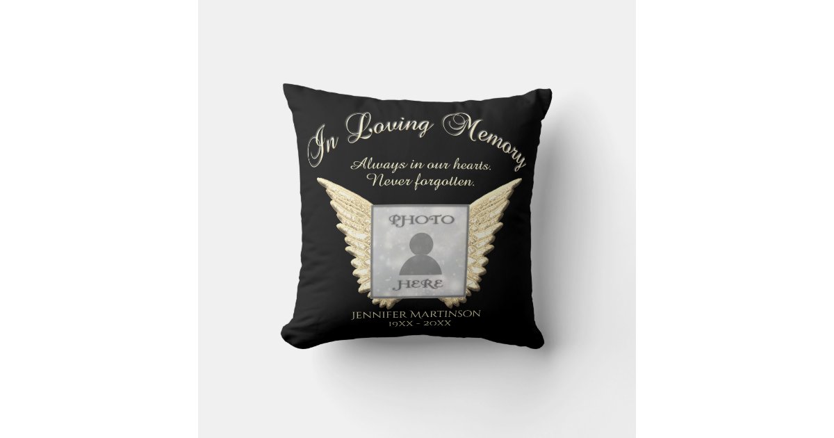 Photo Memorial in Loving Memory Throw Pillow | Zazzle