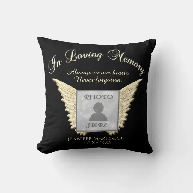 Photo Memorial in Loving Memory Throw Pillow | Zazzle