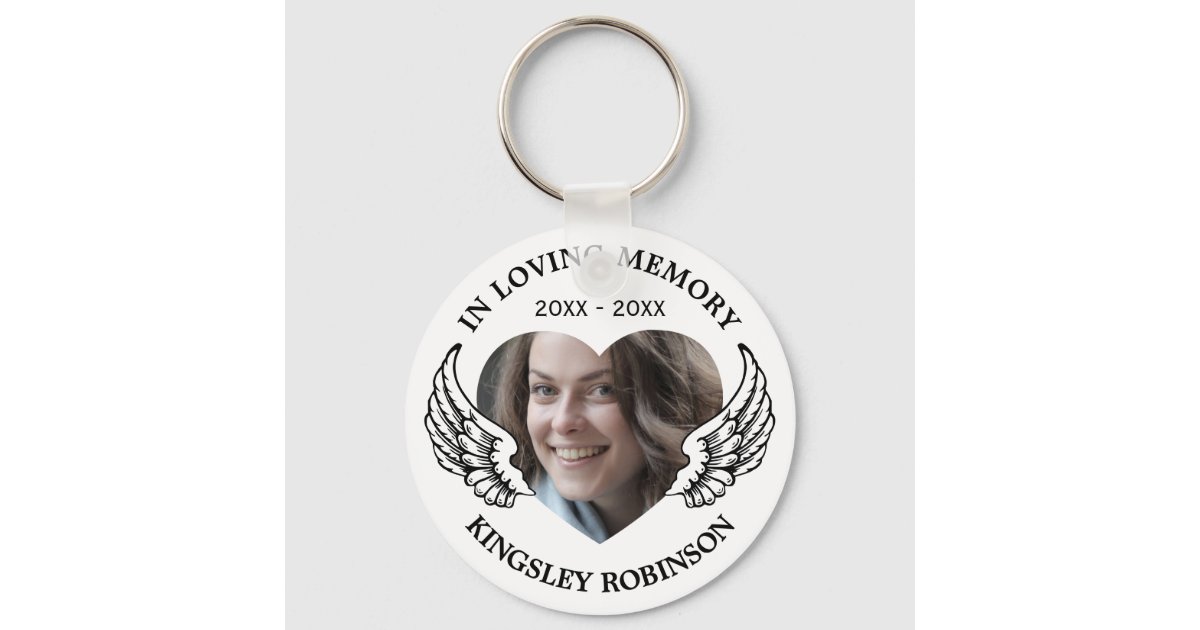 Photo Memorial Keepsake Keychain | Zazzle