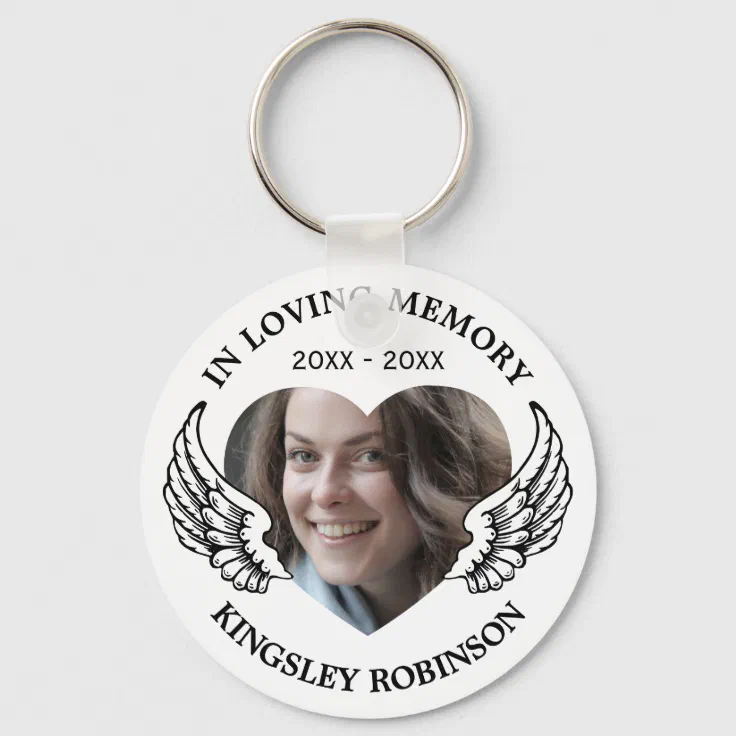 Photo Memorial Keepsake Keychain | Zazzle
