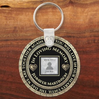 Photo Memorial Loving Memory Keychain | Zazzle