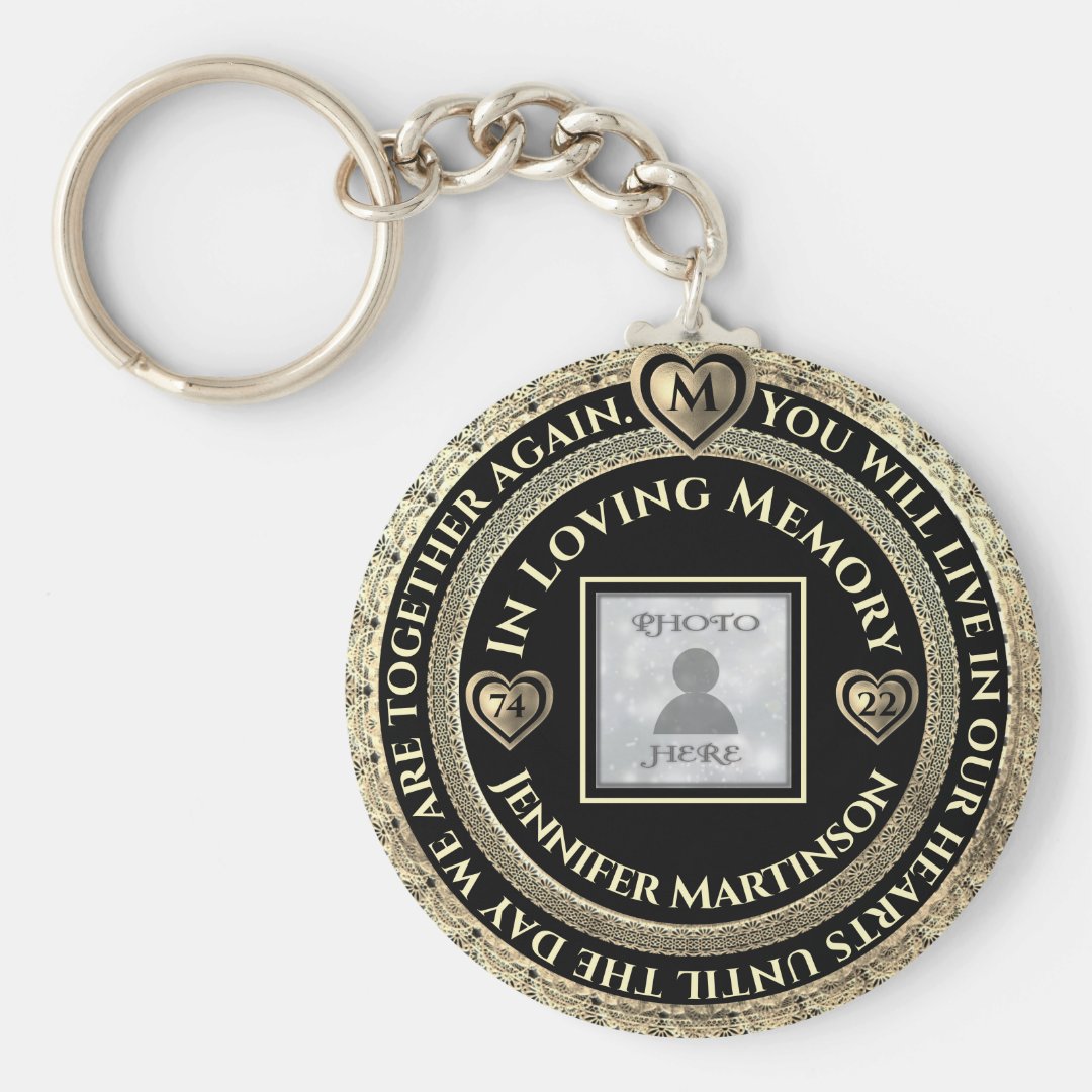 Photo Memorial Loving Memory Keychain | Zazzle
