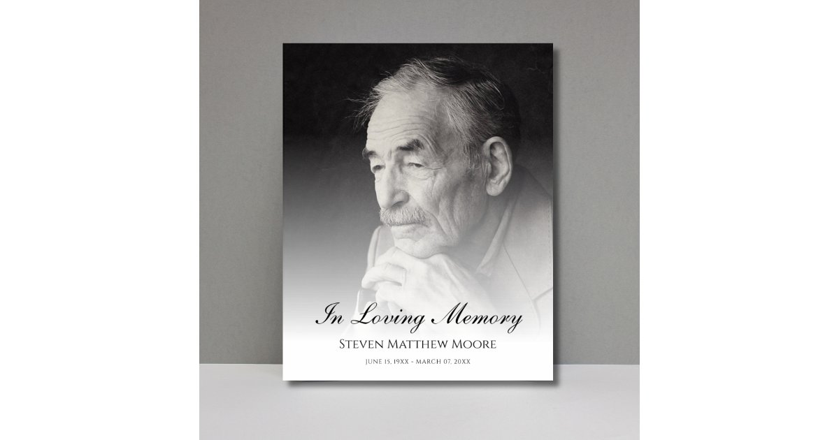Photo Memorial Tribute Death Funeral Poster | Zazzle