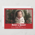 Photo Merry and Bright Birth Announcement | Zazzle